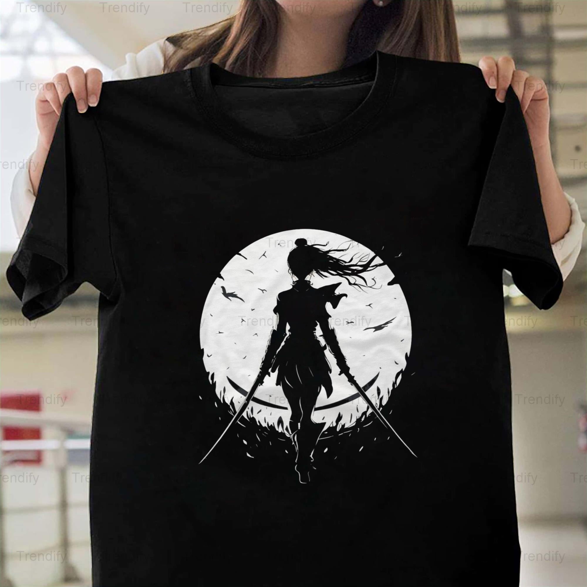 Anime Samurai Girl With Katana Sword Japanese Warrior Graphic H39554 ...