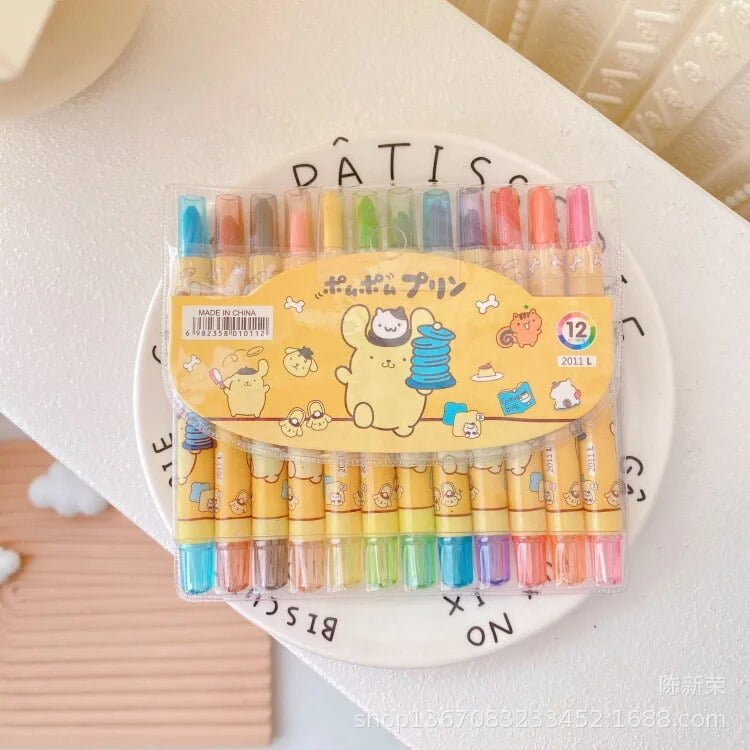 Anime Sanrio Cinnamoroll Kuromi Melody Crayon Cute Cartoon Student ...