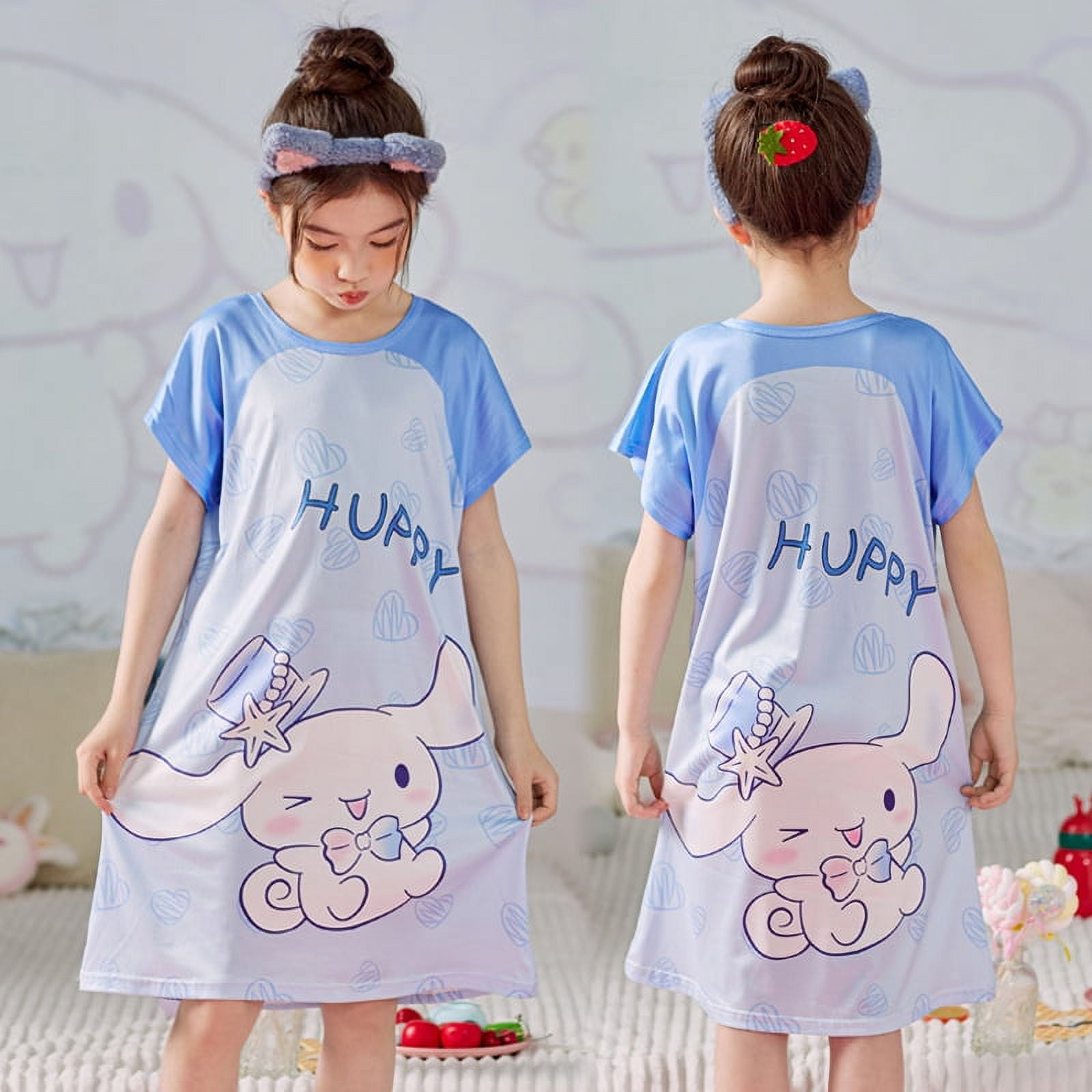 Anime Sanrio Cinnamoroll Pajamas Kawaii Nightgown Cute Nightdress Short ...