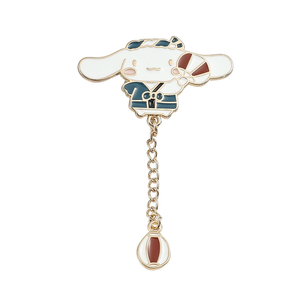 Anime Sanrio Enamel Pin Kuromi Hello Kitty Cinnamoroll Badge Tassel ...