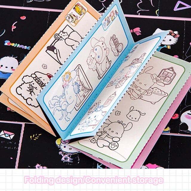 Anime Sanrio Figure Scratch Painting Card Hello Kitty Melody ...