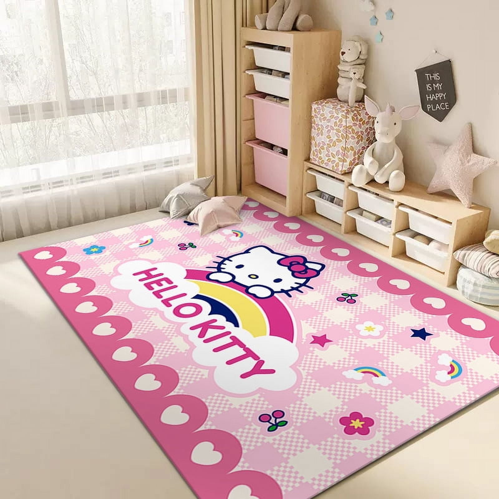 Anime Sanrio Hello Kitty Bedroom Bedside Rug Cute Cartoon Rectangular ...
