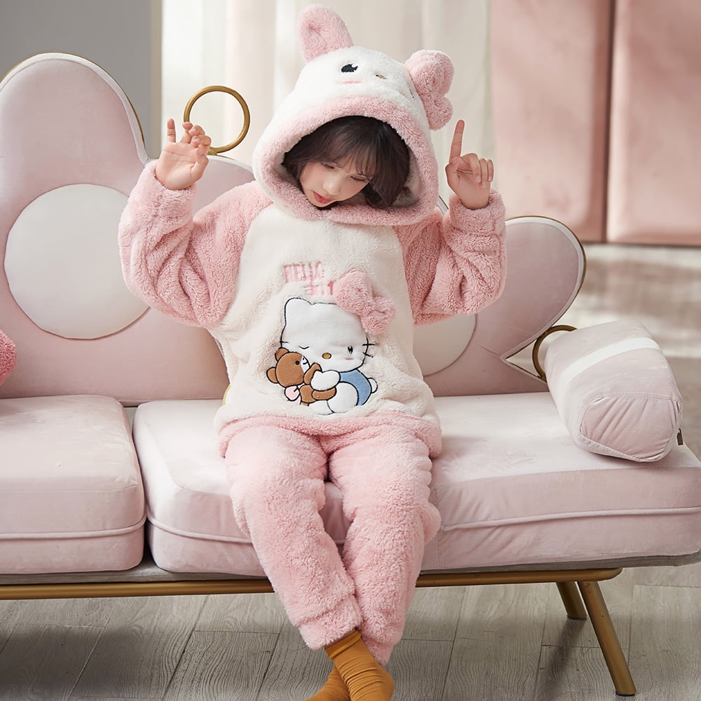 Anime Sanrio Hello Kitty Cinnamoroll Kuromi Winter Pajamas Cute My ...