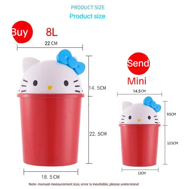 Anime Sanrio Hello Kitty Dustbin Trash Cartoon Bin Garbage Bin Sanrio ...