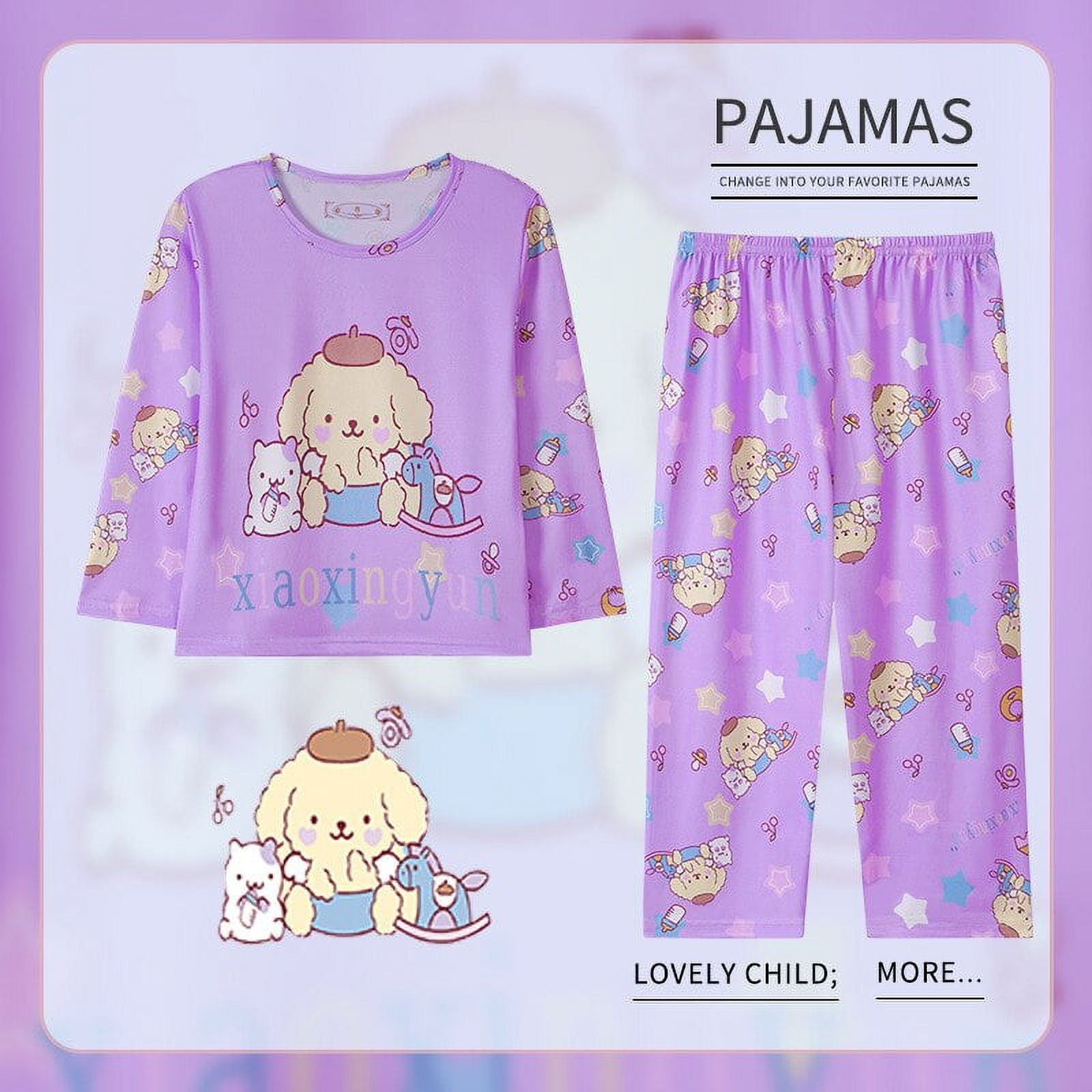 Anime Sanrio Hello Kitty Kuromi Children's Pajamas Cinnamoroll Pochacco ...