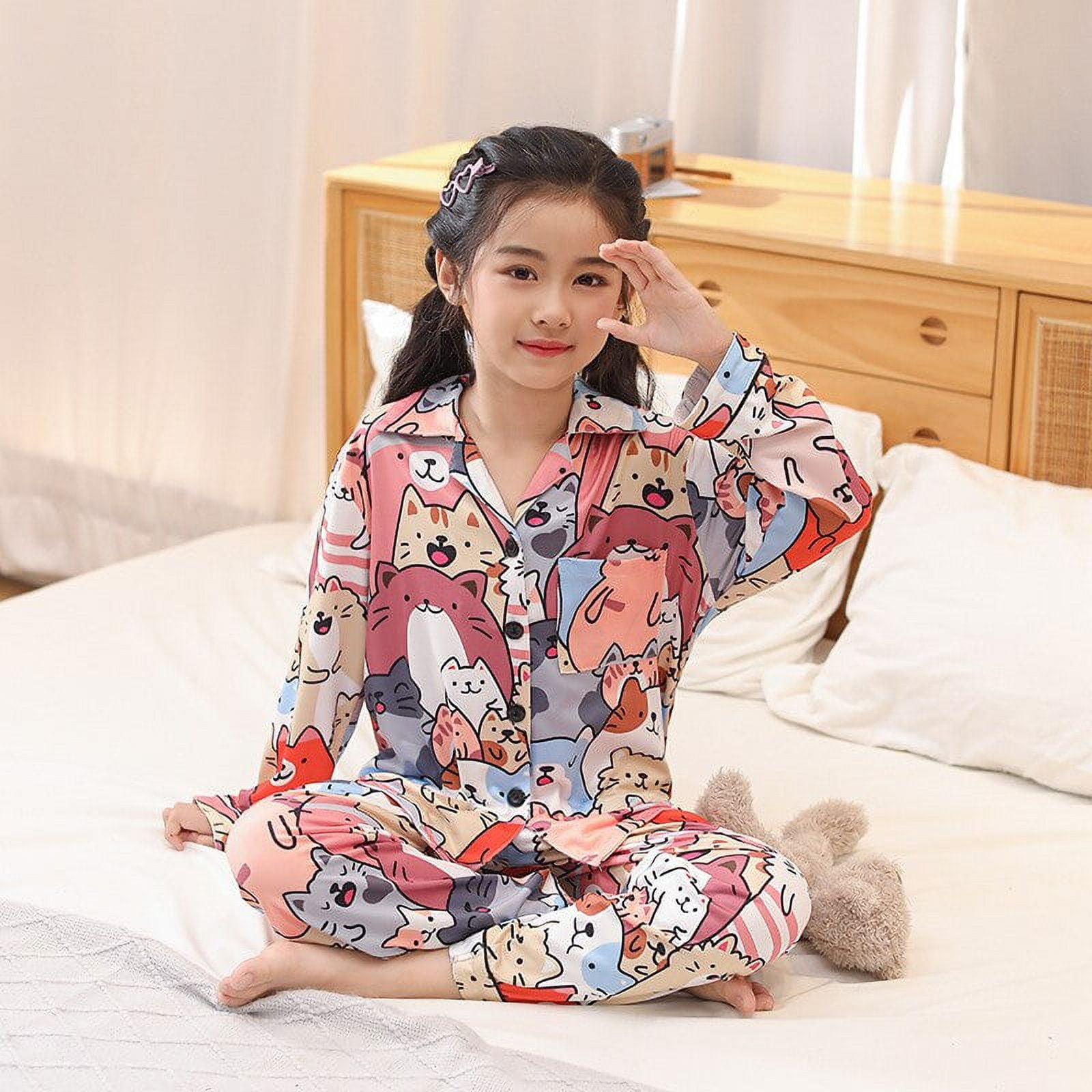 Anime Sanrio Hello Kitty Kuromi Pochacco Y2K Children Fall Pajamas ...