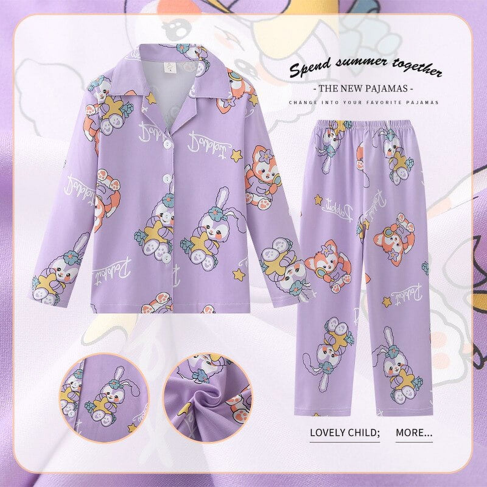 Anime Sanrio Hello Kitty Kuromi Pochacco Y2K Children Fall Pajamas ...