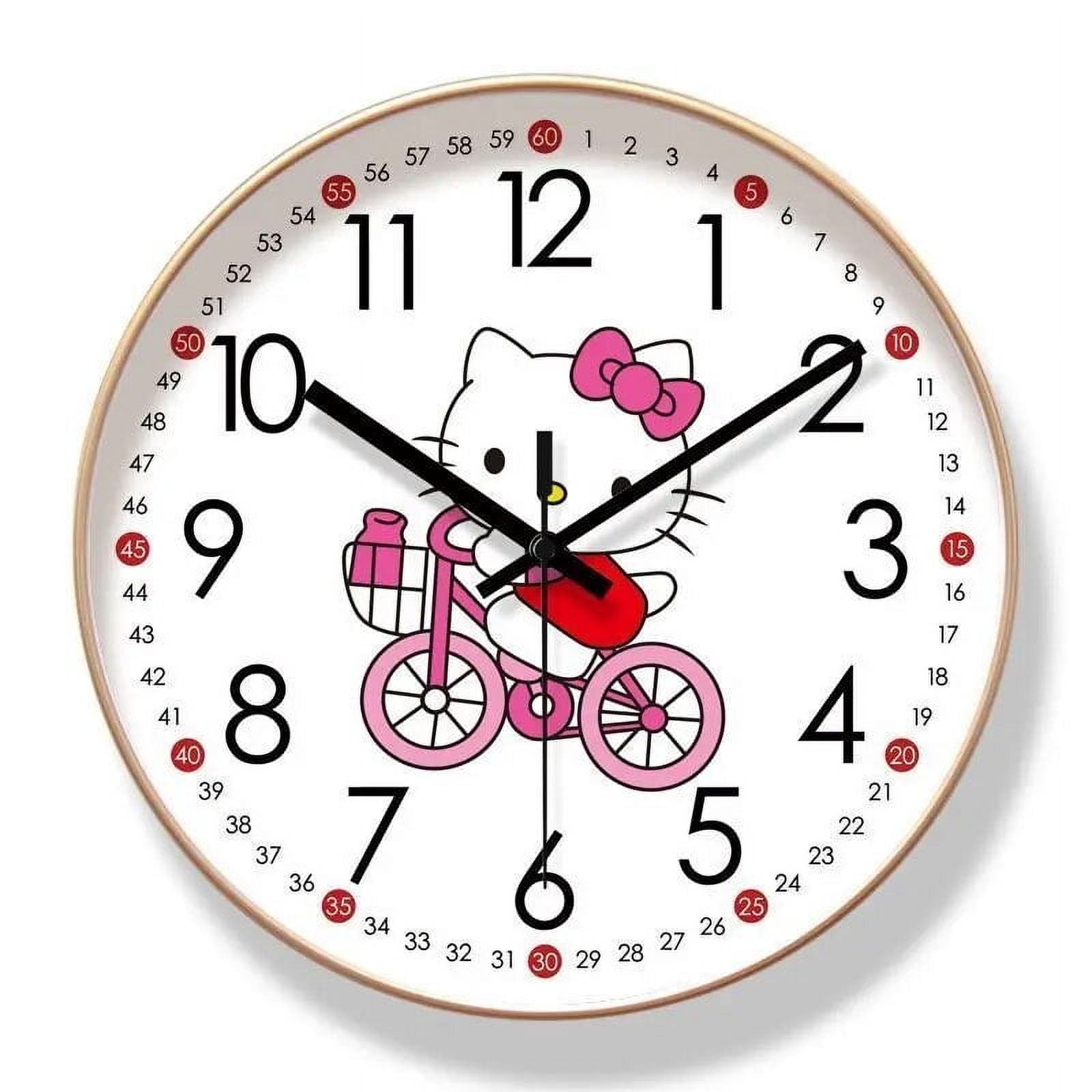 Anime Sanrio Hello Kittys Circular Clock Cute Cartoon Kawaii Children ...