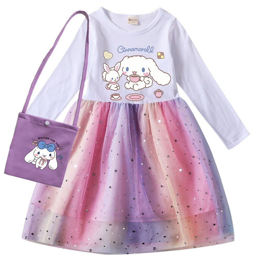 Anime Sanrio Kids Cotton Loose Long-Sleeve Evening Dress Y2K ...