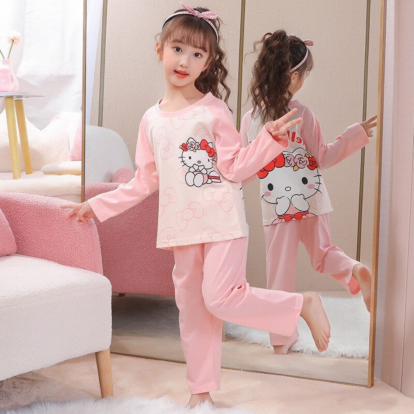 Anime Sanrio Kuromi Hello Kitty Fall Children Pajamas Cartoon My Melody ...