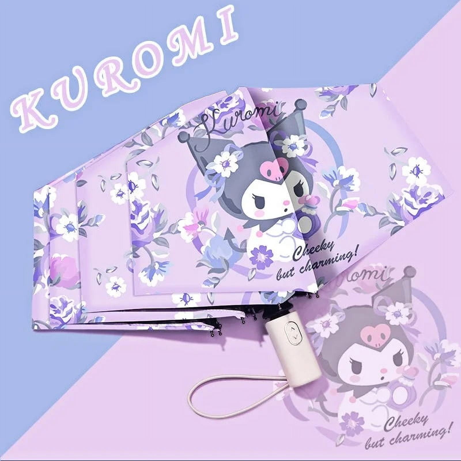 Anime Sanrio Kuromi New Umbrella Kawaii To Shelter From Rain and Sun ...
