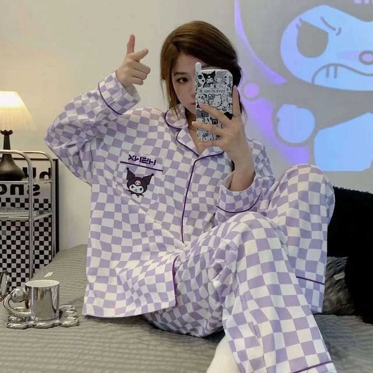 Anime Sanrio Kuromi Pompompurin Cinnamoroll Oversize Cartoon Long ...