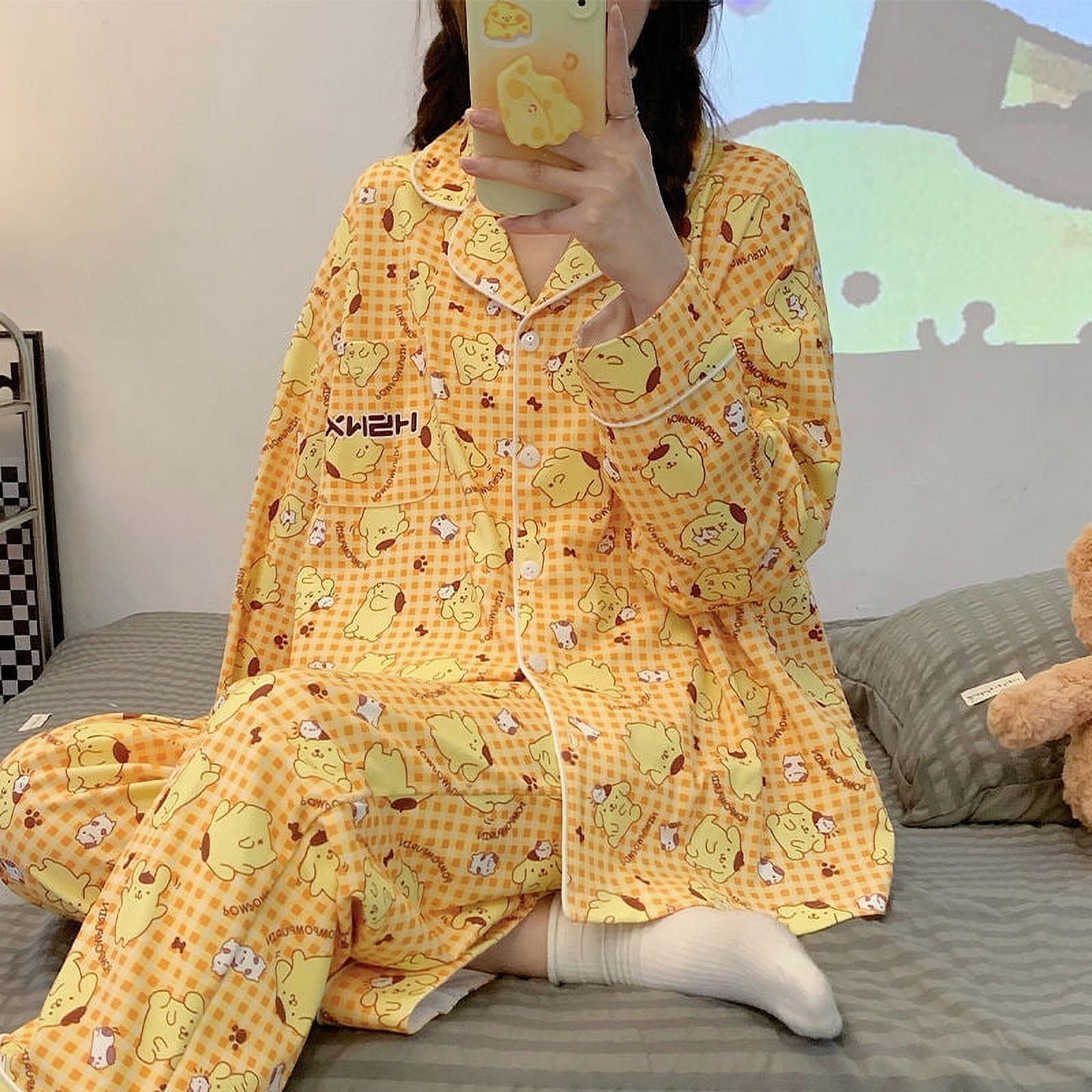 Anime Sanrio Pajamas Kuromi Pompompurin Cinnamoroll Oversize Cartoon ...