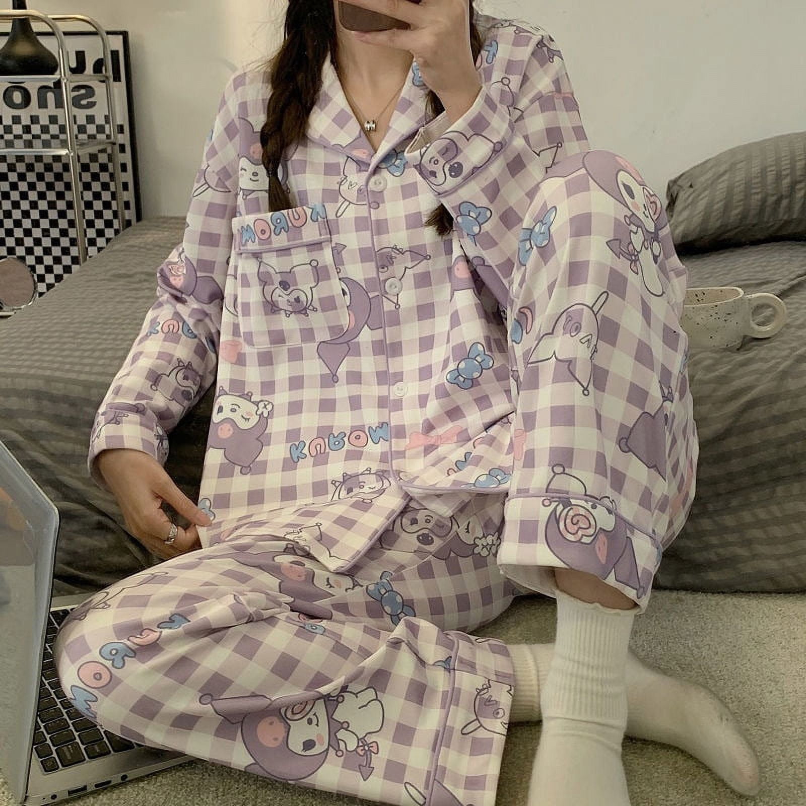Anime Sanrio Pajamas Kuromi Pompompurin Cinnamoroll Oversize Cartoon ...