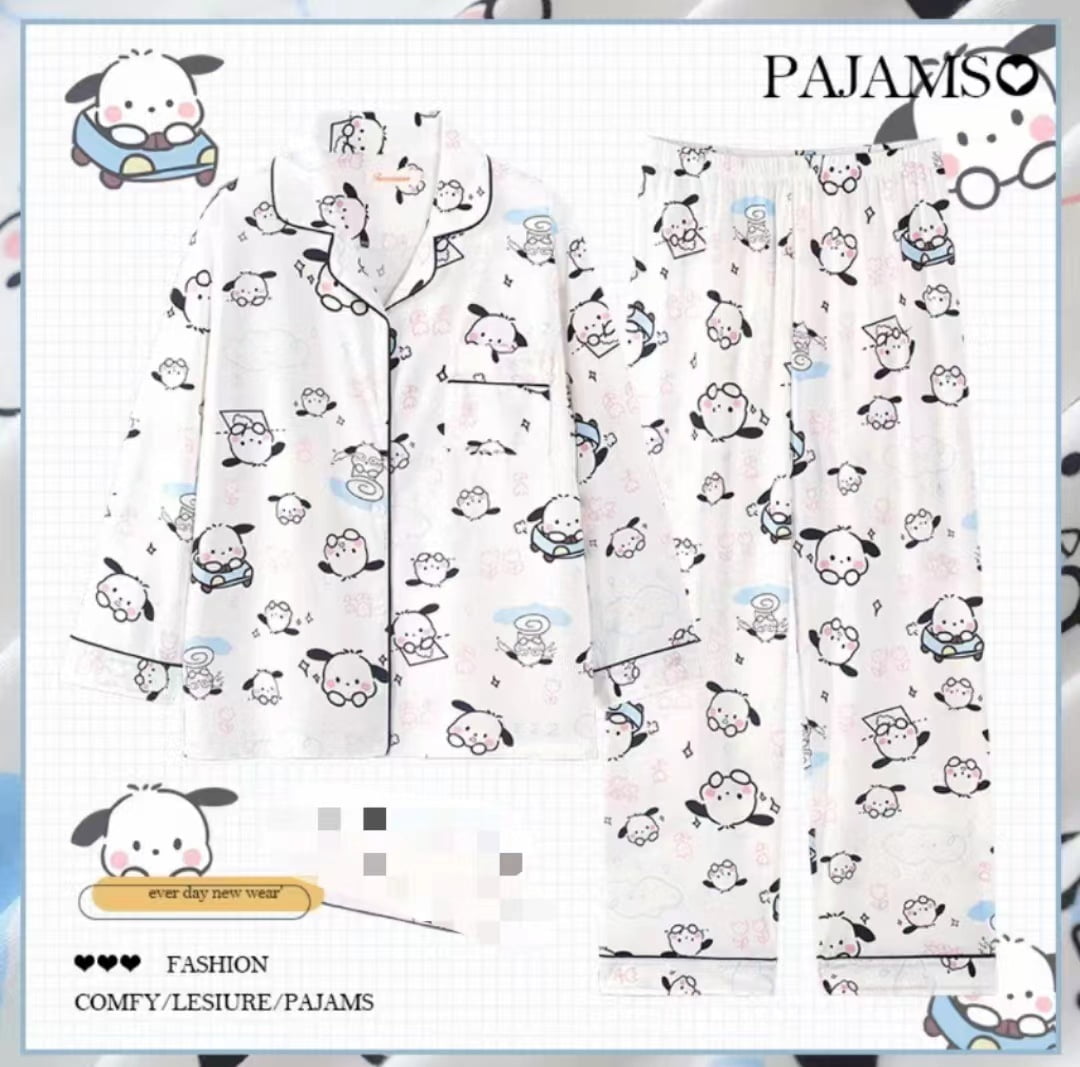 Anime Sanrio Pajamas Kuromi Pompompurin Cinnamoroll Oversize Cartoon ...