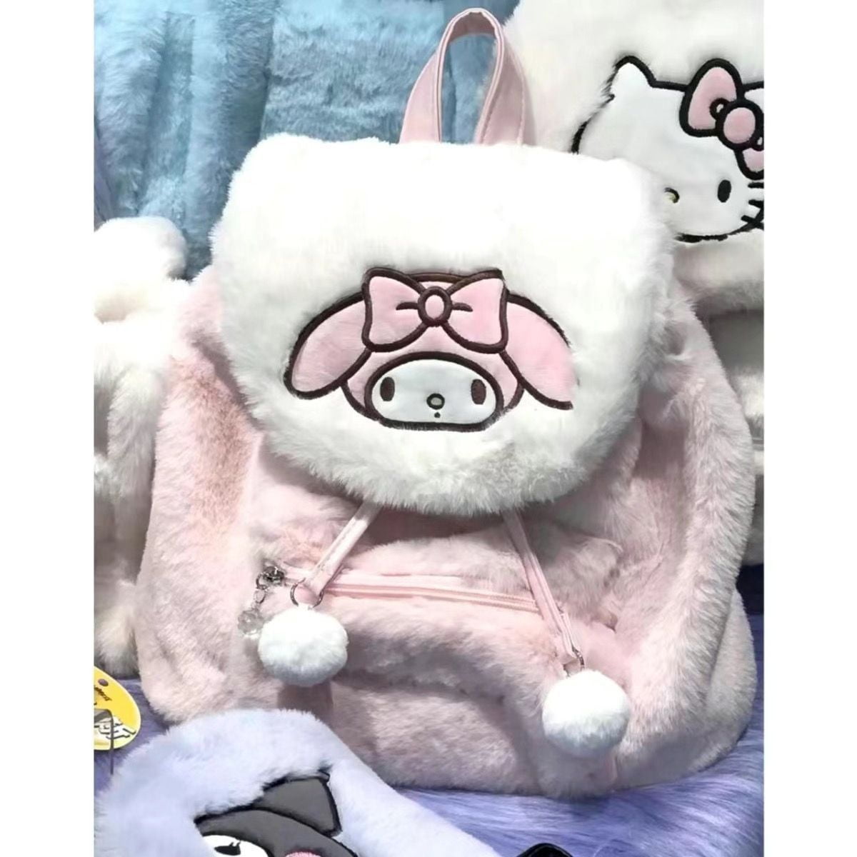 Anime Sanrio Plush Flip Backpack Hello Kitty My Melody Kuromi Large ...