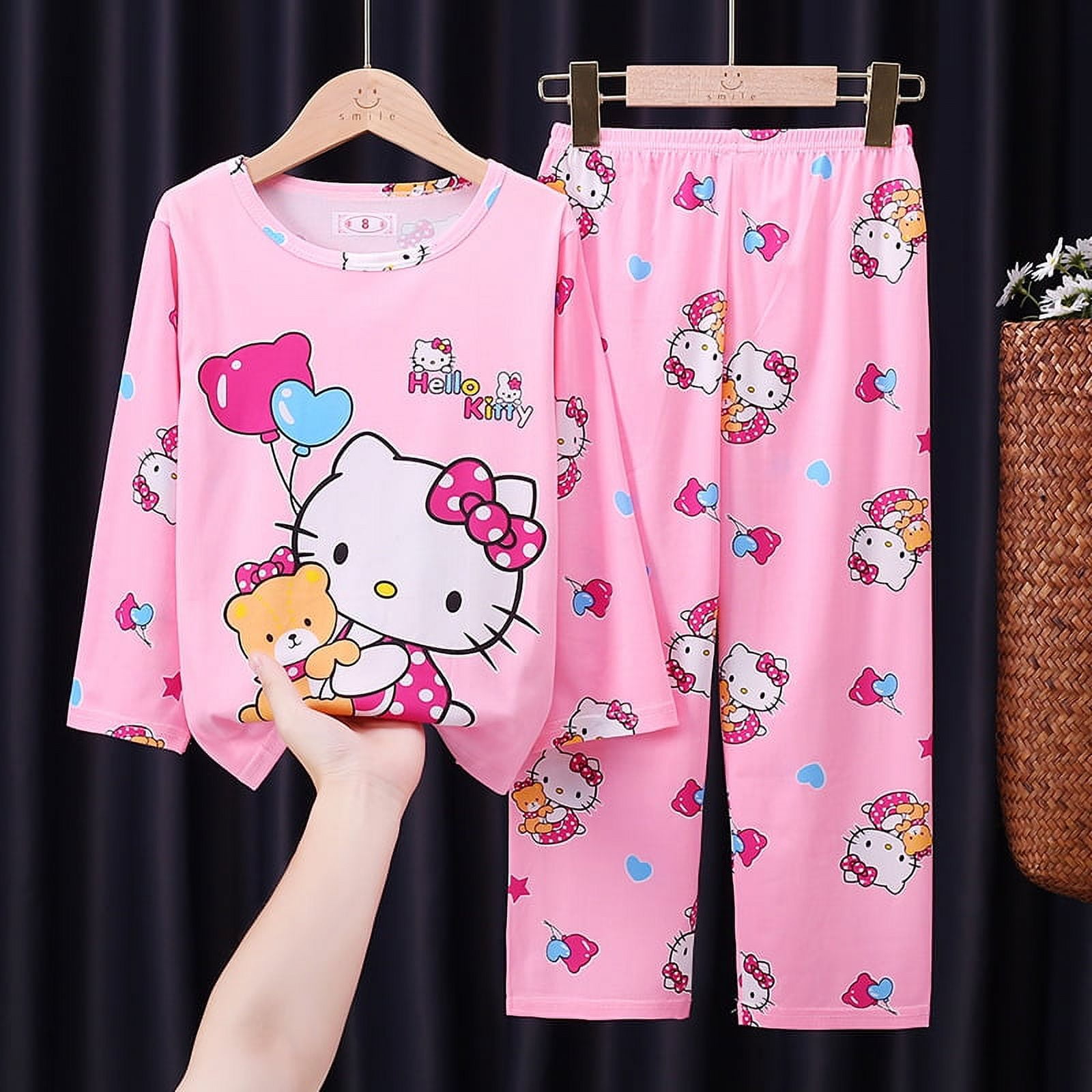 Anime Sanrioed Pajamas Summer Thin Style Kuromi Cinnamoroll Melody Long ...