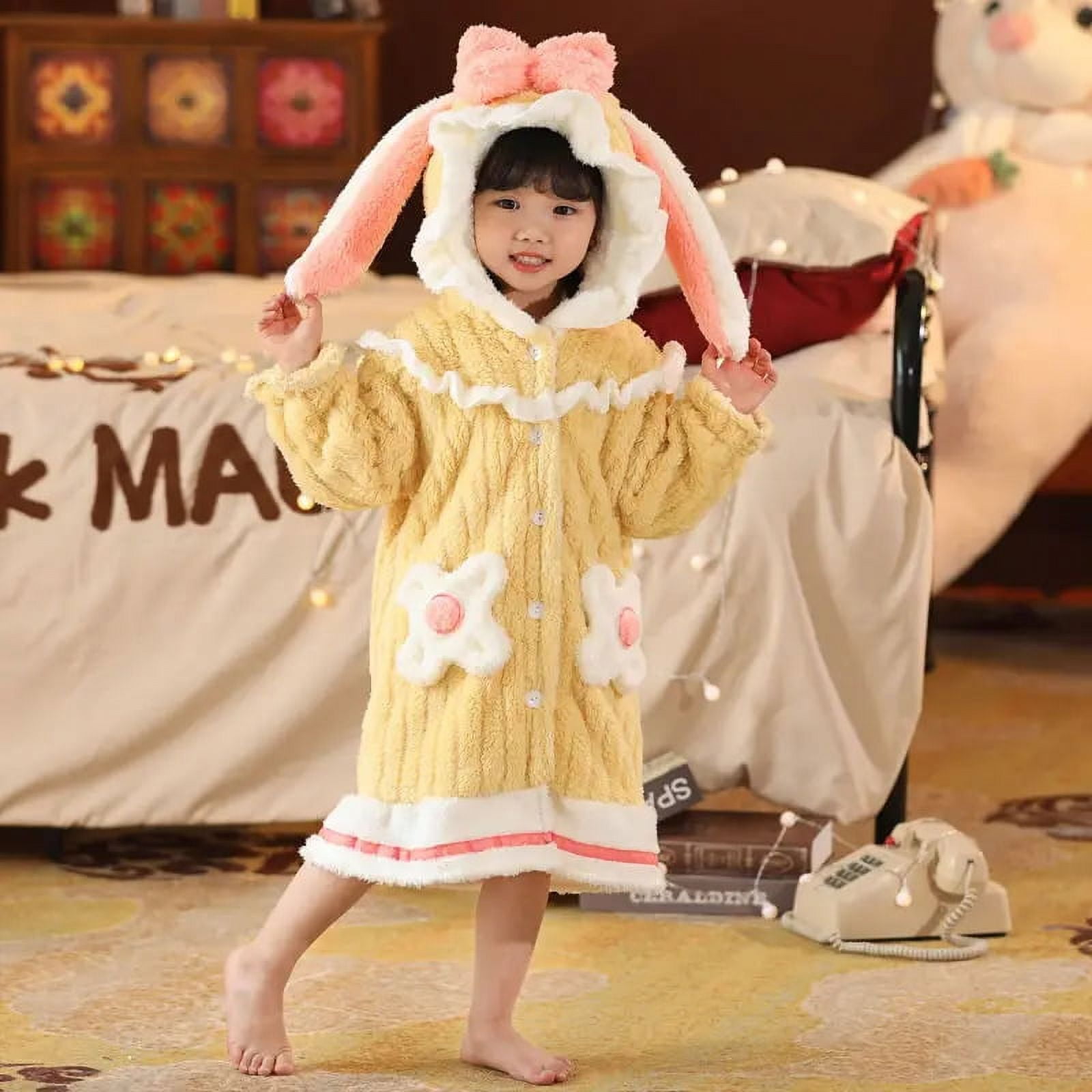 Anime Sanrioes Kids Flannel Bathrobe Night-Robe Cinnamoroll Melody ...