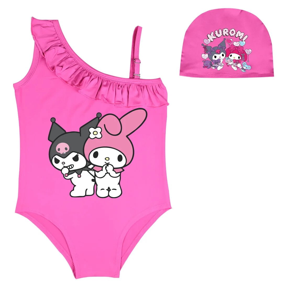 Anime Sanrios Girl Swimsuit Cinnamoroll Kawaii Swimwear Princess Style ...