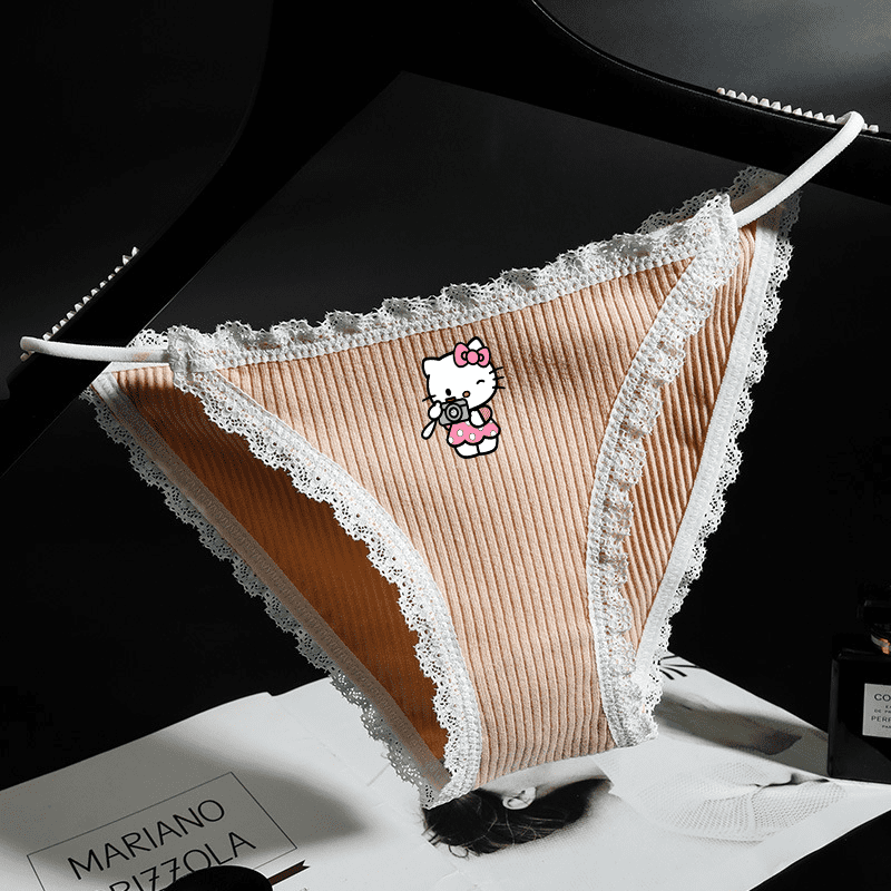 Anime Sanrios Hello Kitty Panties Kawaii Cute My Melody Kuromi Sexy Lace Soft Cartoon Y2k Girls