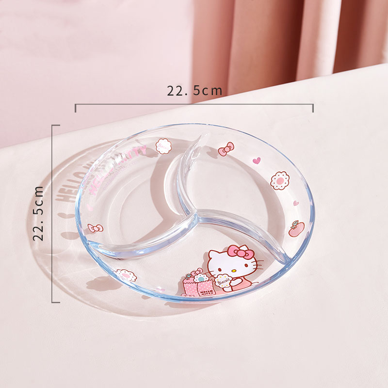 Anime Sanrios HelloKittys My Melody Cinnamoroll Glass Divider Disk ...