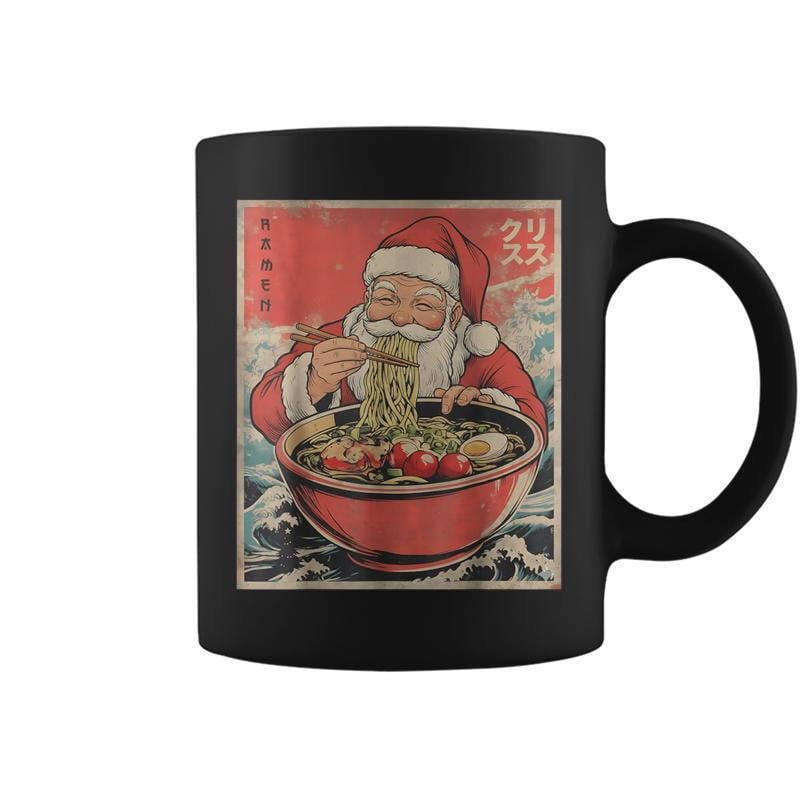 Anime Santa Eating Ramen Noodles Japanese Christmas Kawaii Coffee Mugs ...