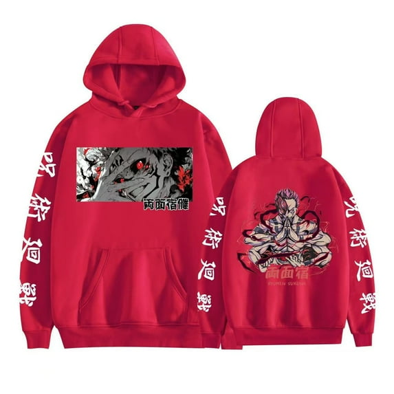 Anime Satoru Gojo Hoodie Oversized Fall/Winter Fleece Sweatshirt Men's ...