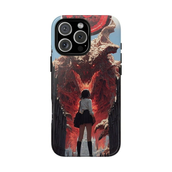 Anime School Girl Facing Demon Epic Battle Fantasy Art Phone Case for ...