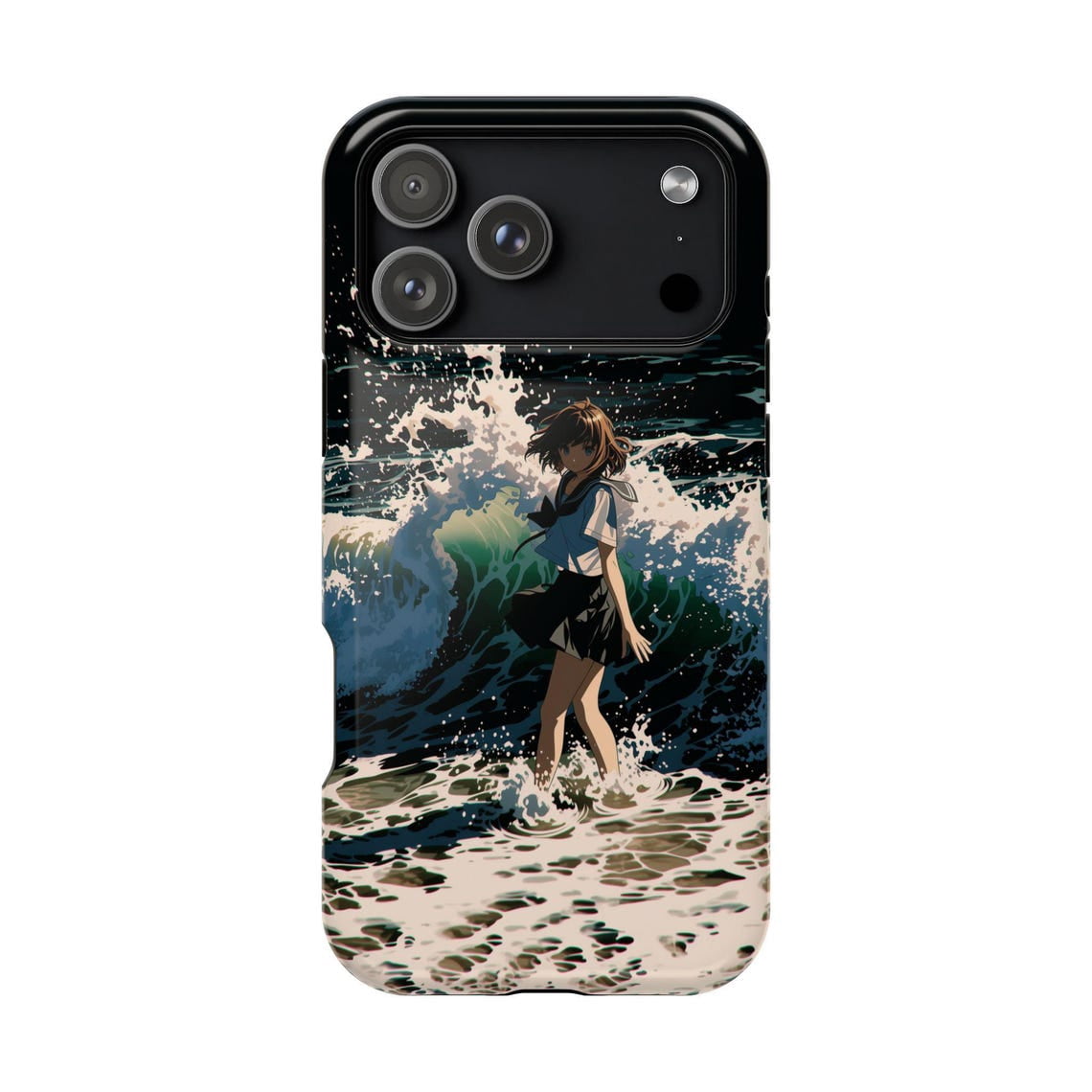 Anime Schoolgirl Beach Waves Manga Girl Summer Sea Horizon Case form ...