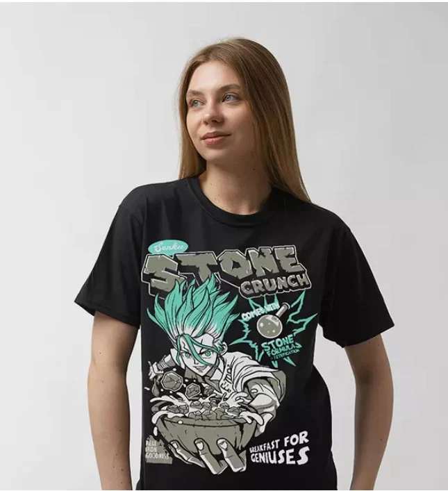 Anime Senku T-Shirt Dr. Stone Ishigami Black T Shirt Size S - 5XL ...