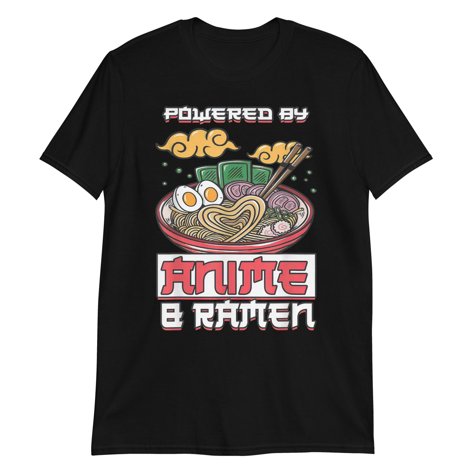 Anime Shirt Powered by Anime & Ramen Merchandise Japanese Style Cute T ...