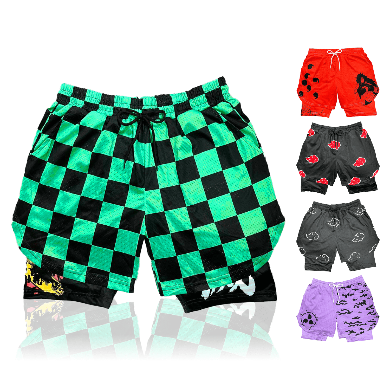 Anime Shorts - Breathable Mesh Basketball Workout Sweat Stretch ...