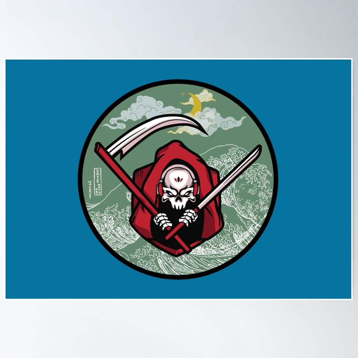 Anime Skeleton Ocean Wave Poster Wall Art, Modern Wall Decor For Living ...