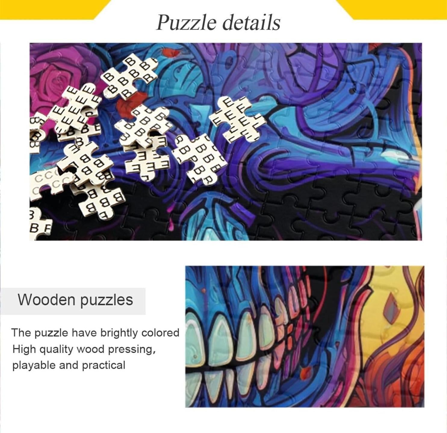 Anime Skull with Flower Jigsaw Puzzle 1000 Pieces, Zigsaw with Storage ...