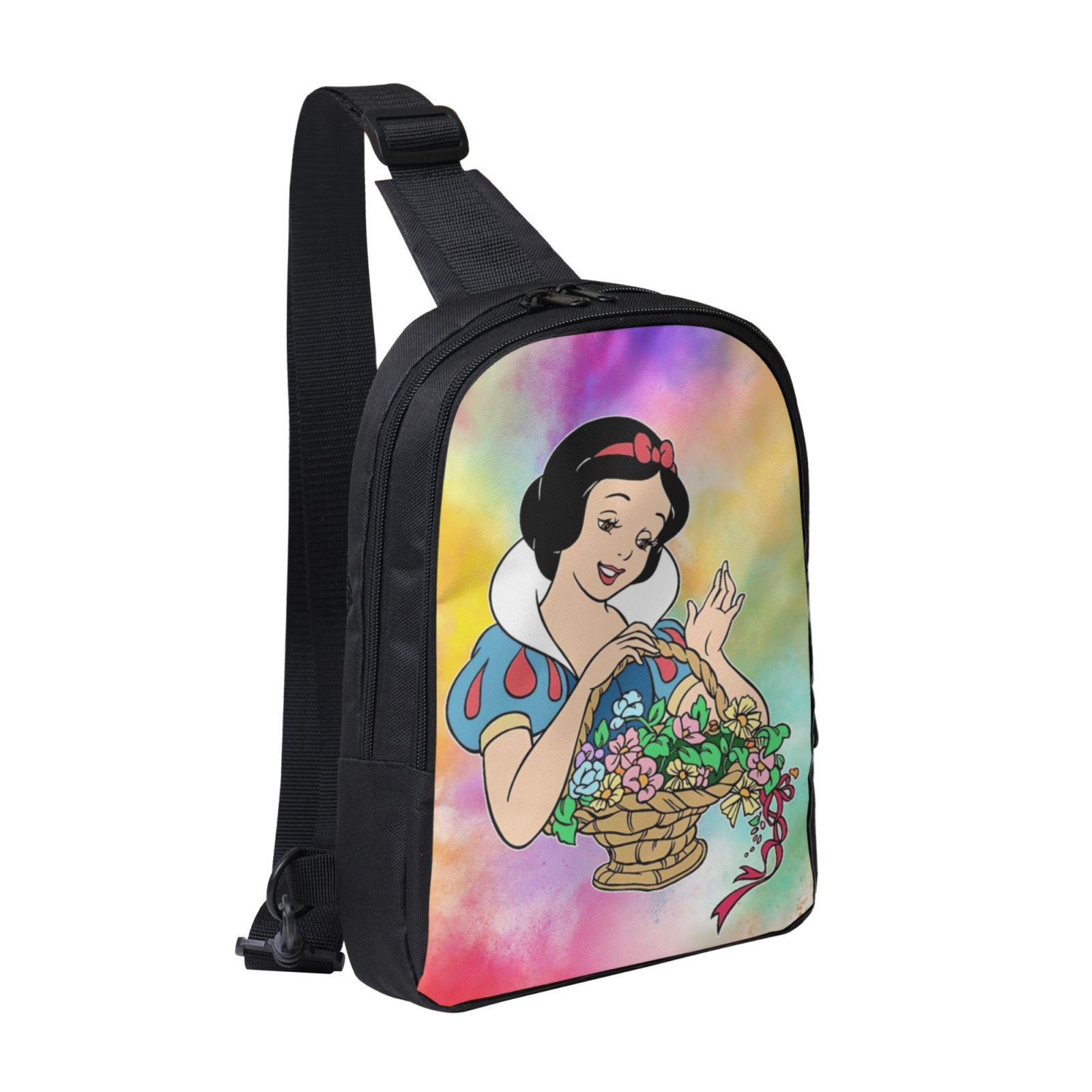 Anime Sn-ow Wh-ite Chest Bag with Dual Pockets , Crossbody Shoulder Bag ...