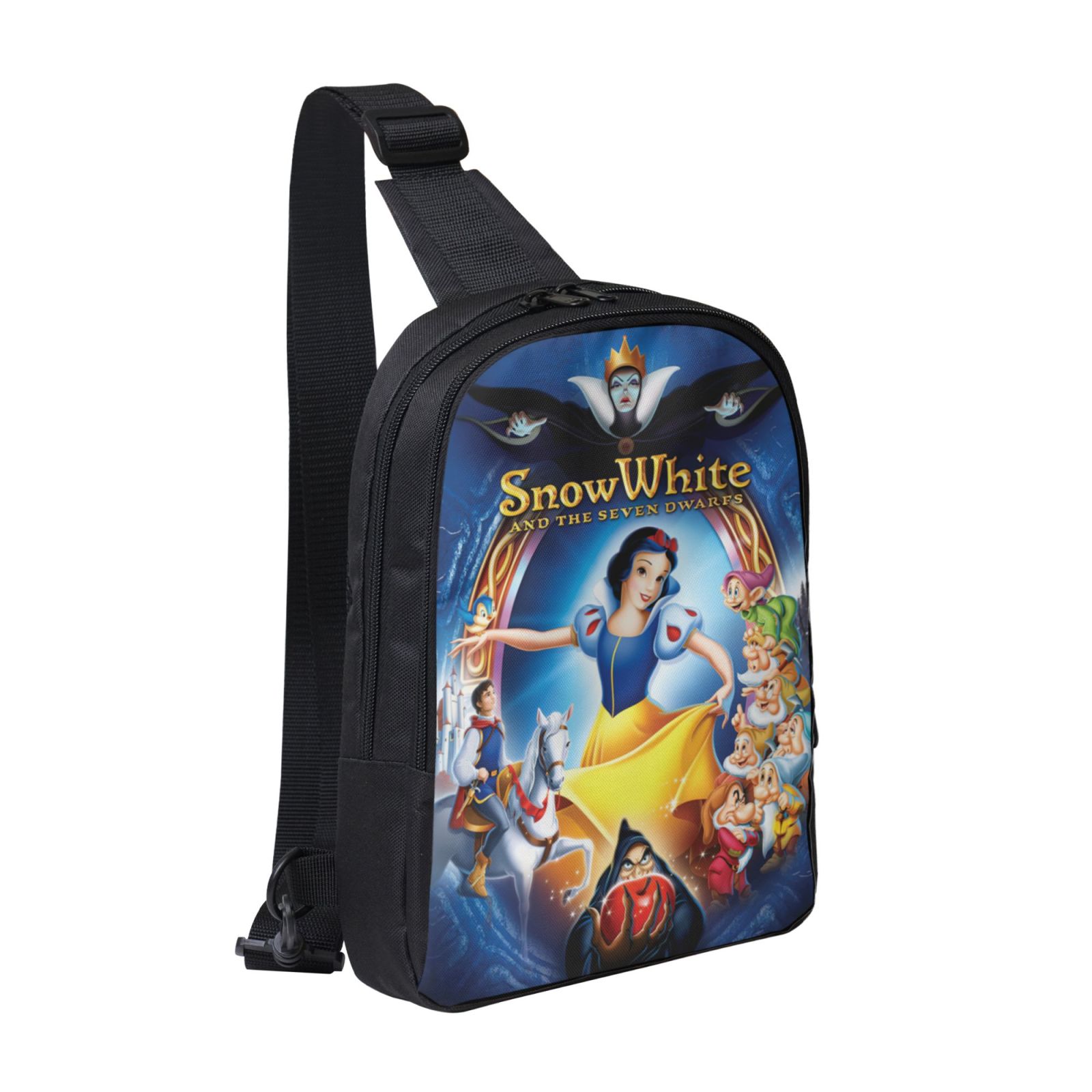 Anime Sn-ow Wh-ite Chest Bag with Dual Pockets , Crossbody Shoulder Bag ...