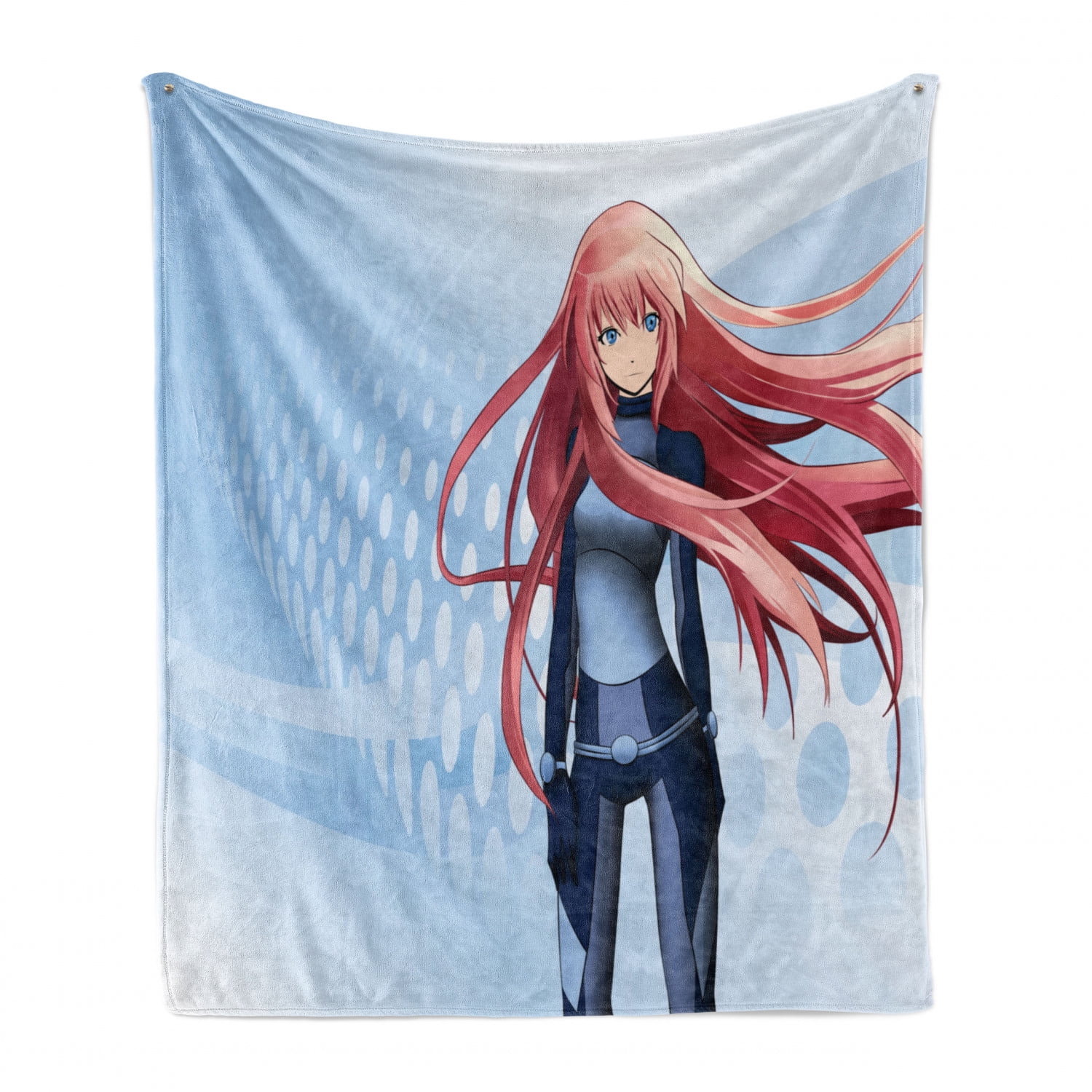 Anime Soft Flannel Fleece Blanket, Futuristic Manga Girl Science ...