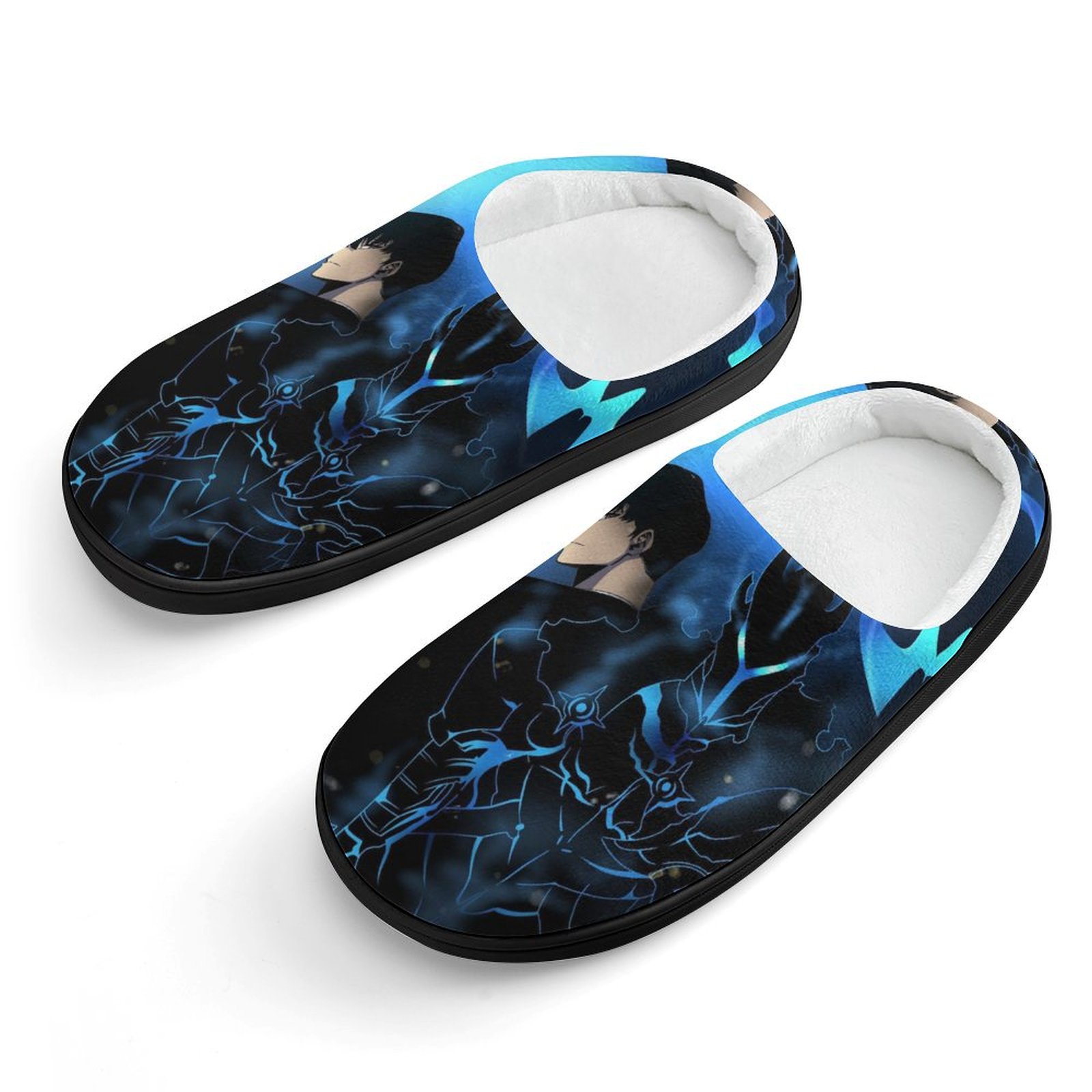 Anime Solo Leveling Kids Teen Fuzzy Memory Foam Slippers Fluffy Winter ...
