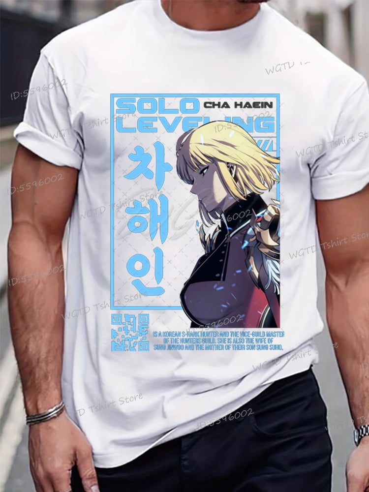 Anime Solo Leveling Shirt Funny Sung Jin-Woo Graphics Men's Clothing ...
