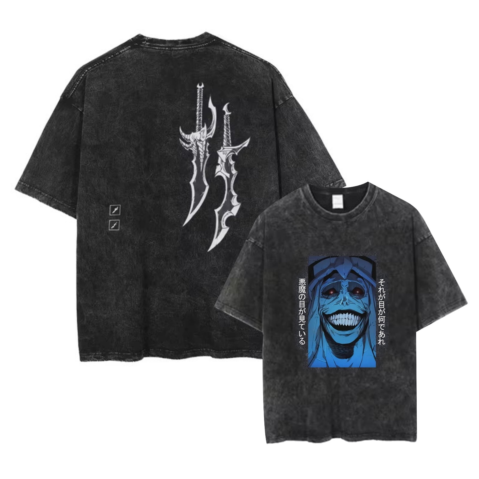 Anime Solo Leveling Shirt Men's Vintage Washed Cotton T-Shirt Print ...