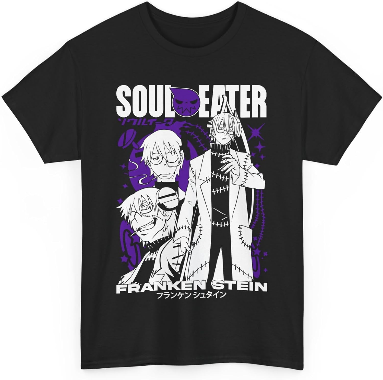 Anime Soul Eater T-Shirt, Franken Stein, Maka Albarn, Death The Kid ...