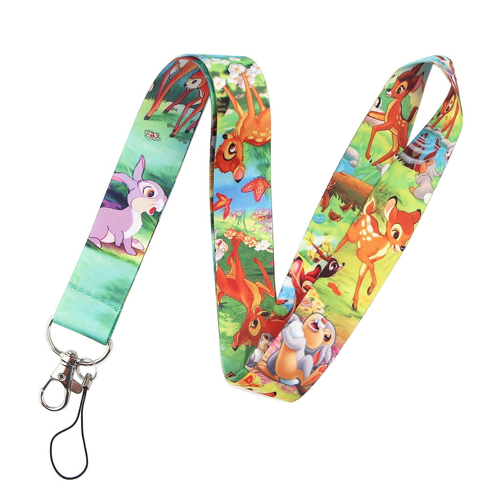 Anime Source Bambi Animated Cartoon Forest Deer Lanyard Keychain ID ...