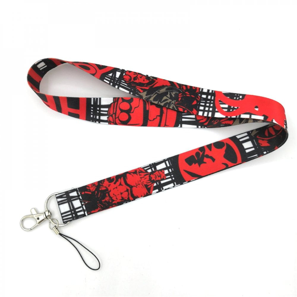 Anime Source Hellboy Comic Book Character Red Fire Lanyard Keychain ID ...