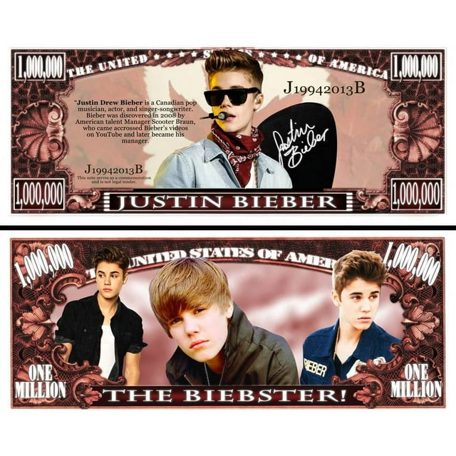 Anime Source Justin Bieber Musical Artist Commemorative Novelty Million ...