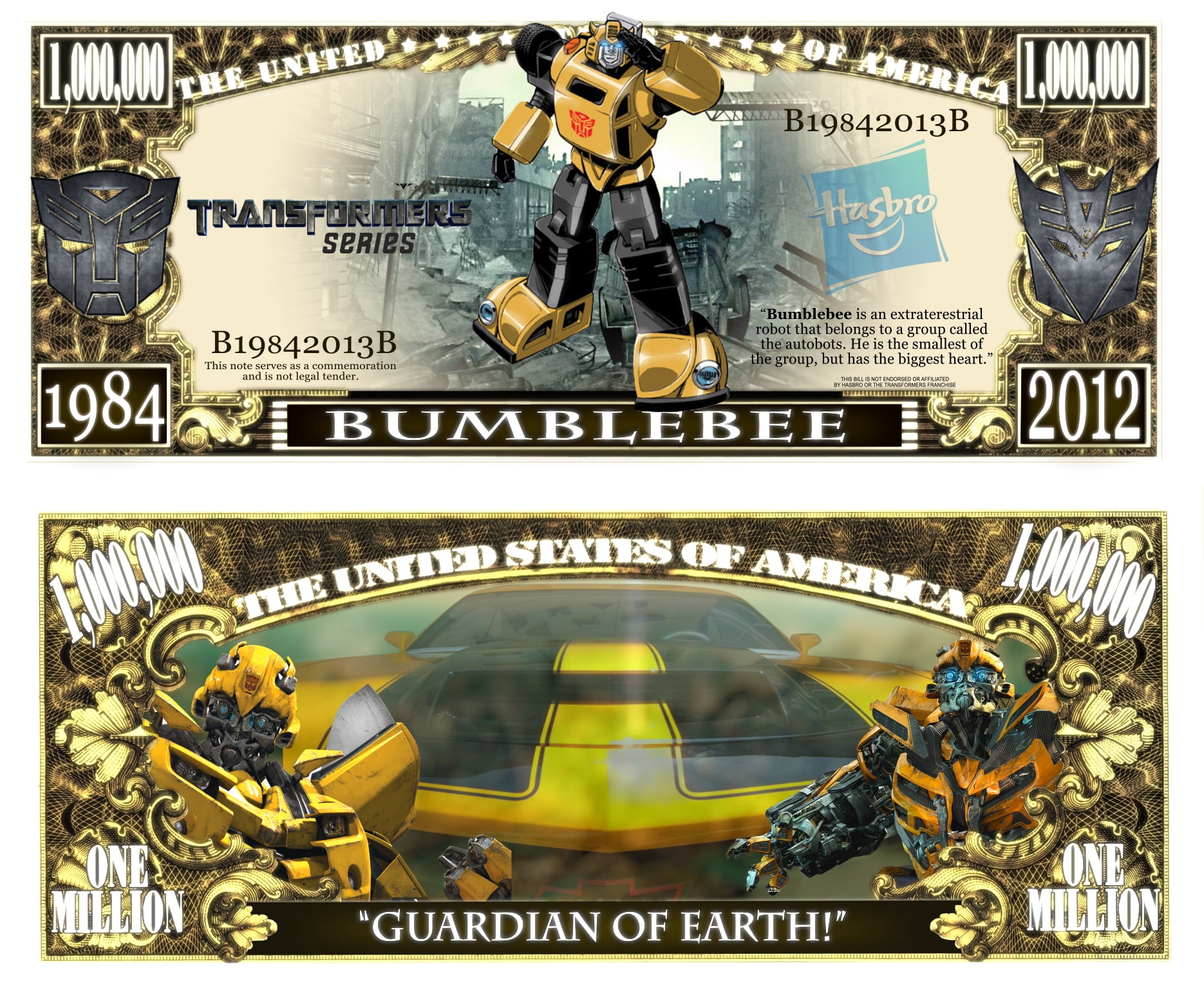 Anime Source Transformers Character Bumblebee Commemorative Novelty ...