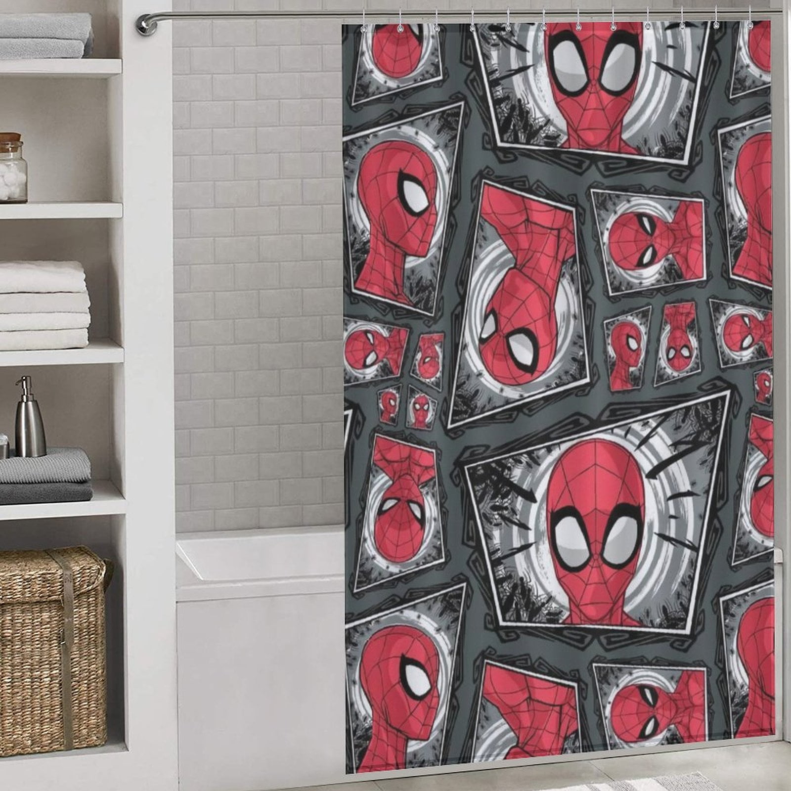 Anime Spider-Man Shower Curtains for Bathroom,Shower Curtain,Cartoon ...