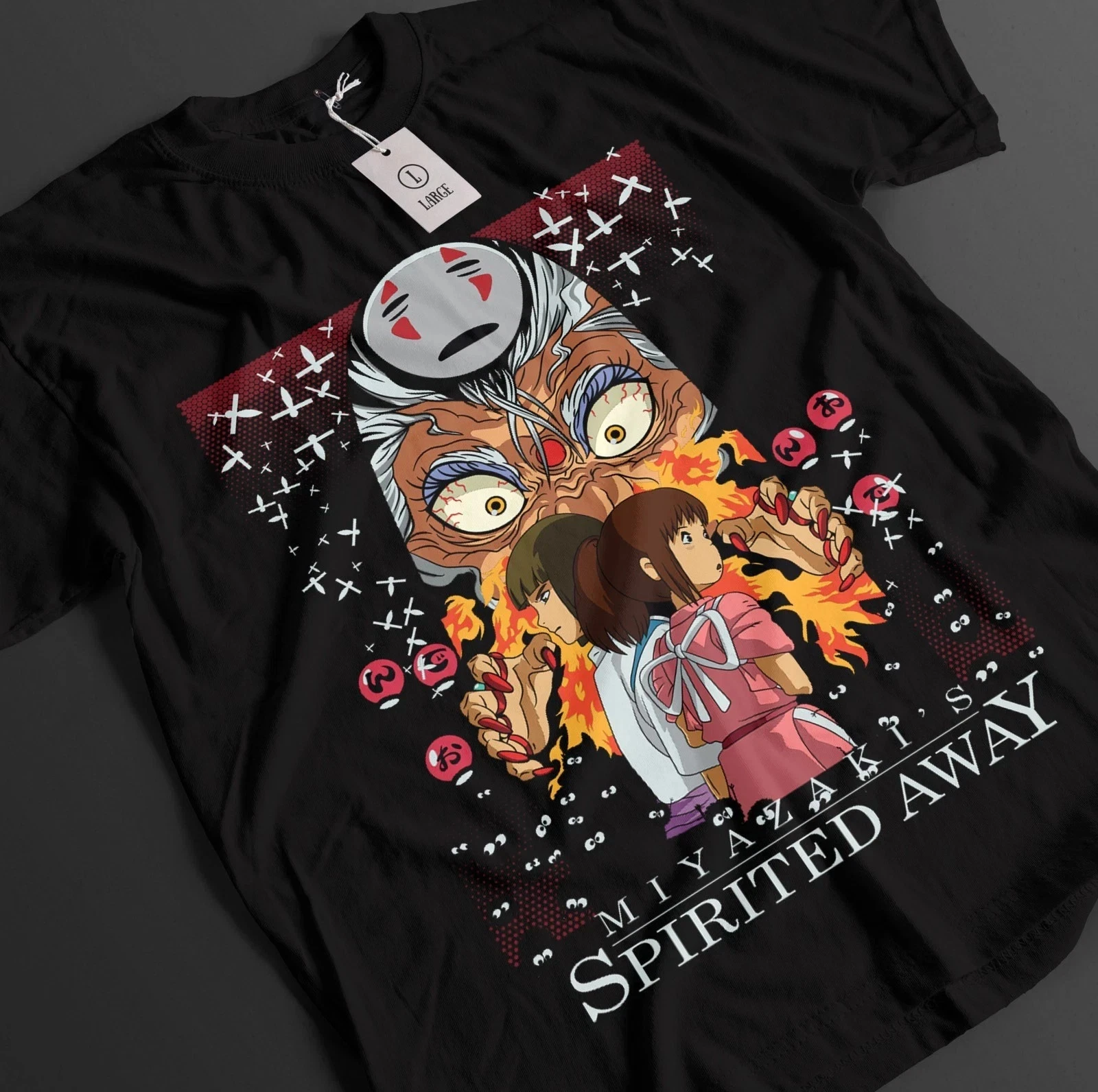 Anime Spirited Away No Face Haku Good Night Black T-Shirt Size S-5XL ...