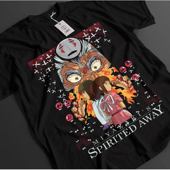 Anime Spirited Away No Face Haku Good Night Black T-Shirt Size S-5XL ...