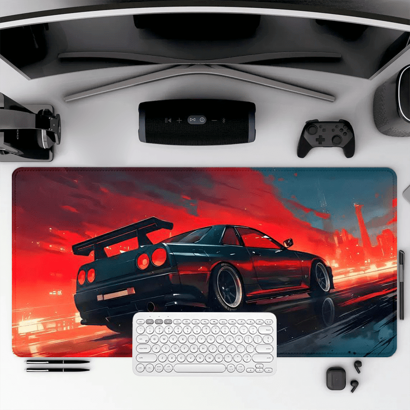 Anime Sports Car Mouse Pad 35.4 x 15.8 Inches Rubber Desk Mat with ...