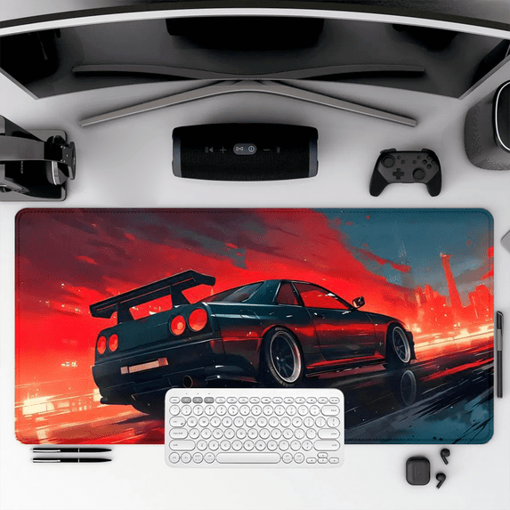 Anime Sports Car Mouse Pad 35.4 x 15.8 Inches Rubber Desk Mat with ...
